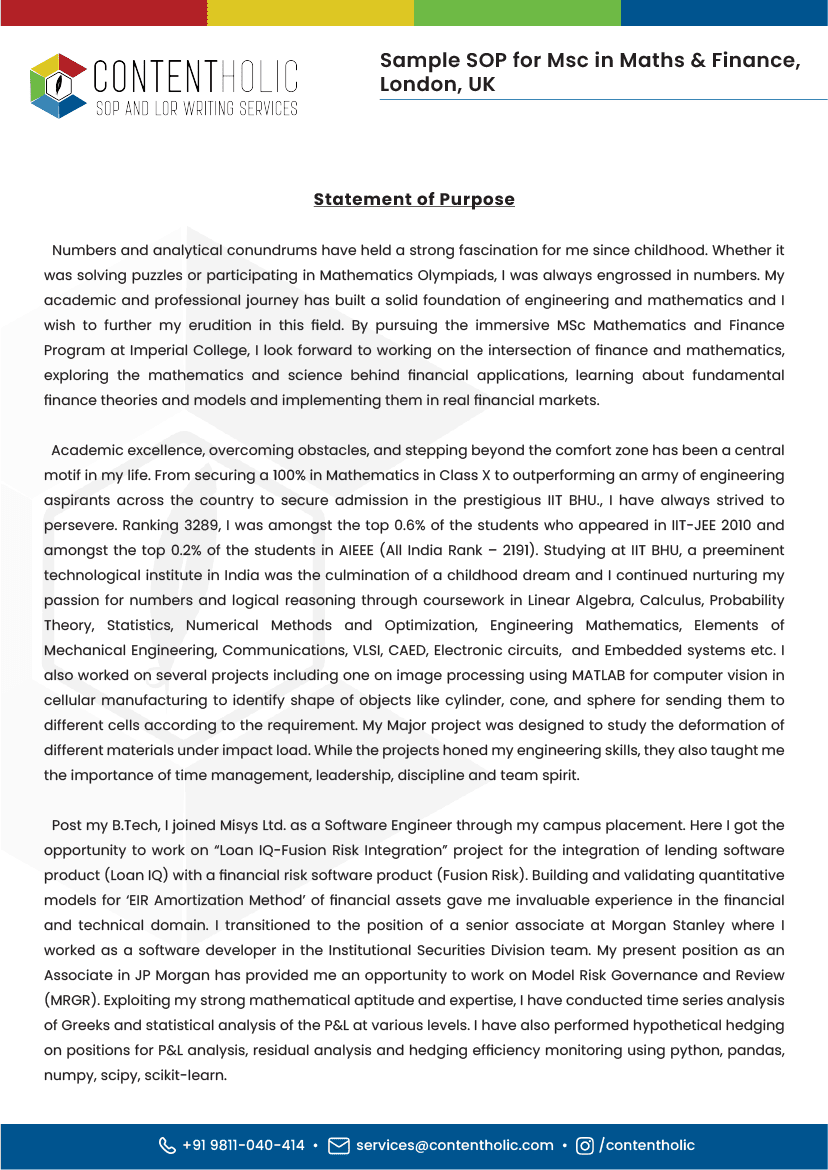 SOP Samples, formats for the UK Universities and Visa - 2025