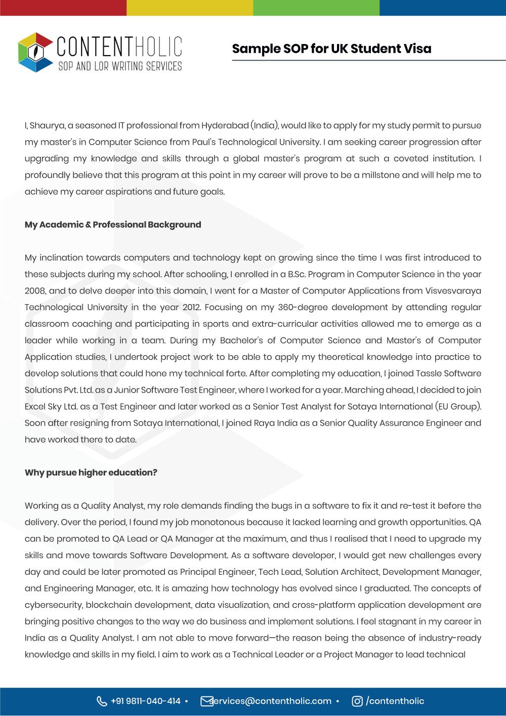 SOP Samples, formats for the UK Universities and Visa - 2025