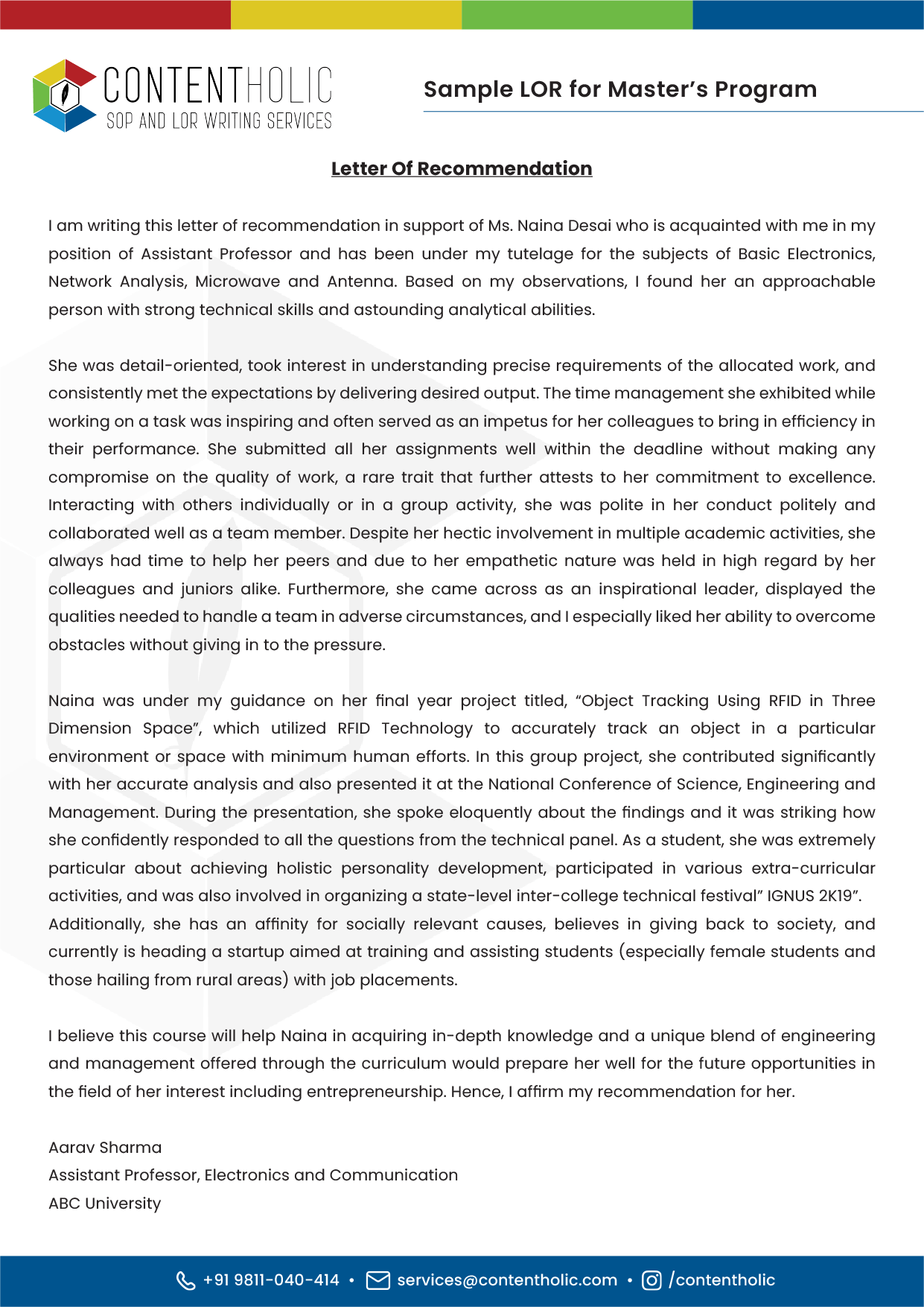 Academic LOR Samples, Formats, and Examples in 2025-26