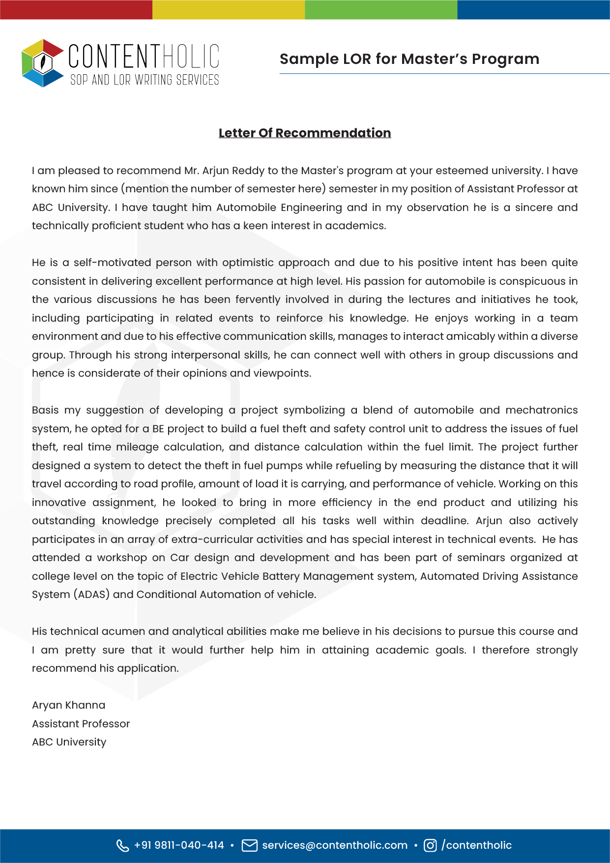 Academic LOR Samples, Formats, and Examples in 2025-26